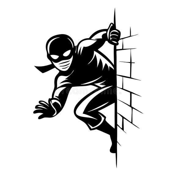 Stealthy Ninja Climbing Wall in Dynamic Pose for Creative Projects and ...