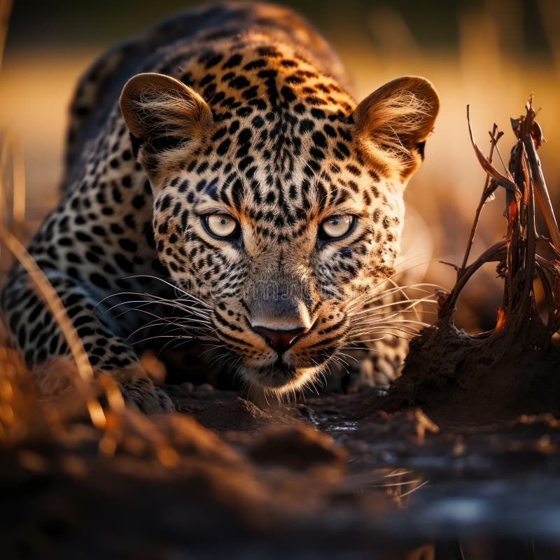 Stealthy Predator: Jaguar Lurking for Prey. Generative AI Stock ...