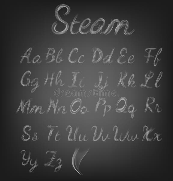 Steam Alphabet. Vector Illustration Stock Vector - Illustration of ...