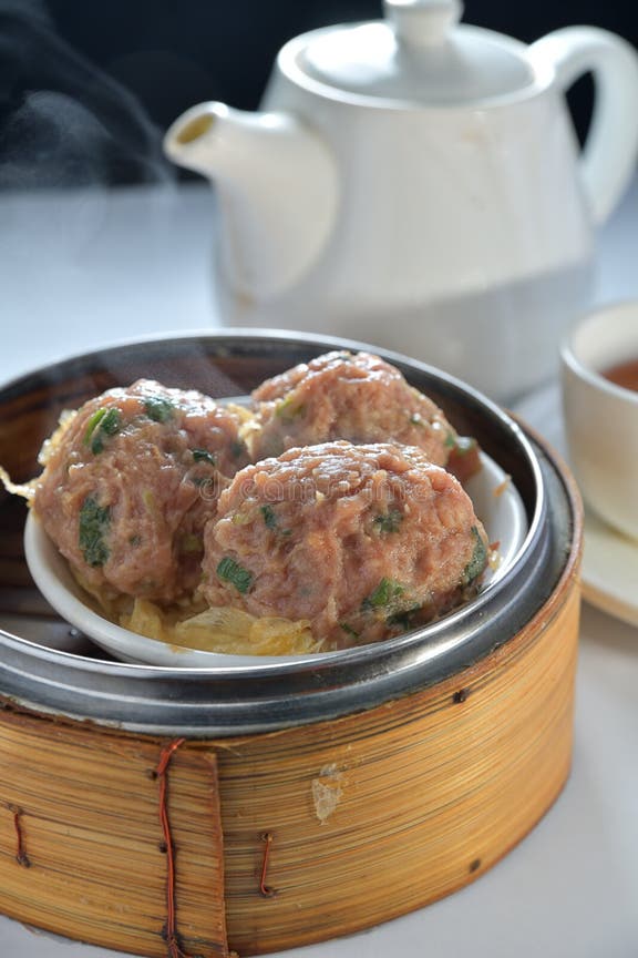 Steam Beef ball dim sum stock photo. Image of conventional - 242270786