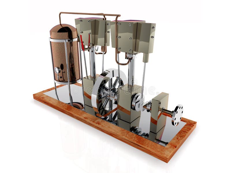 Steam boat engine silver stock illustration. Illustration of kinetics ...