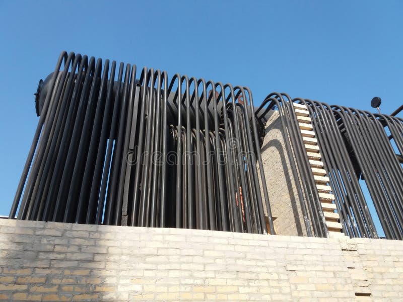 Steam Boiler Installation Showcasing Complex Piping and Design in ...