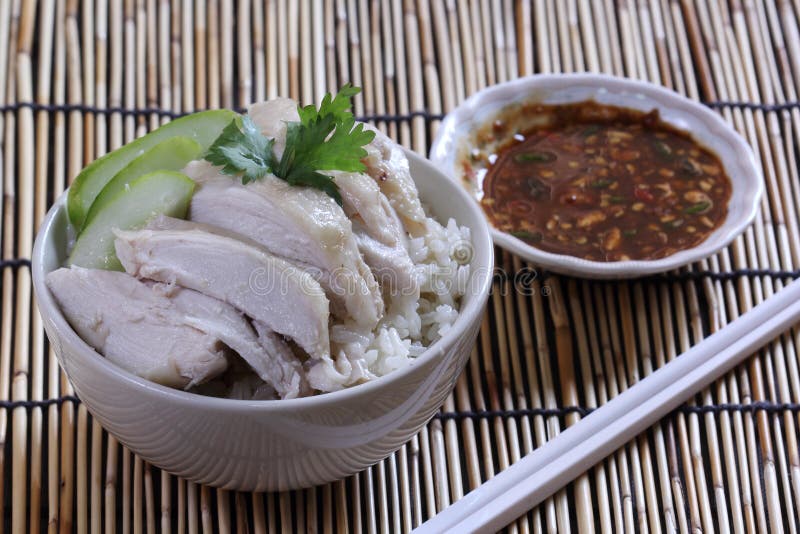 Steam chicken with rice stock image. Image of hainanese - 39936009
