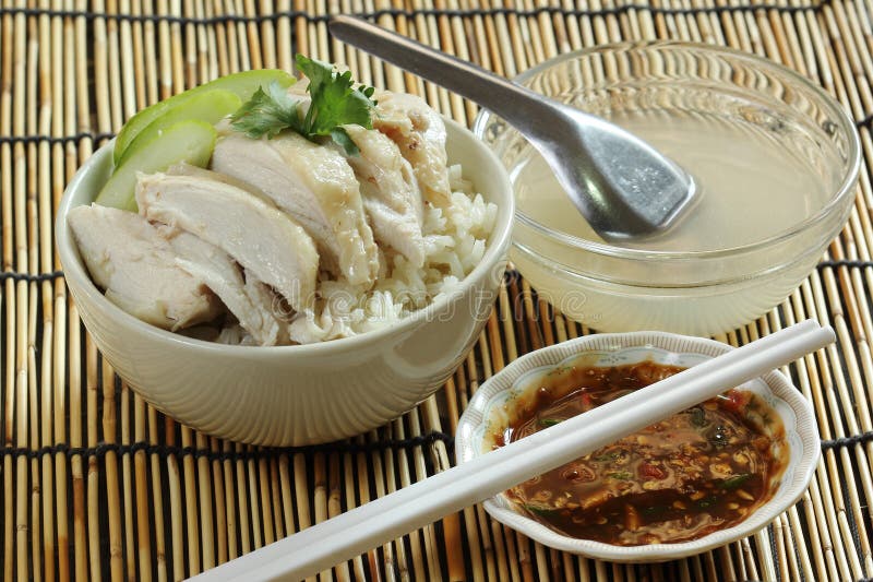 Steam chicken with rice stock photo. Image of sauce, gourmet - 40277360