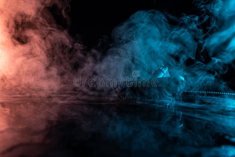 Steam Clean Black and Neon Light Concept Stock Image - Image of ...