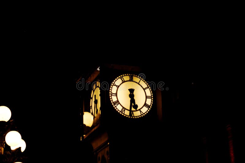 Steam Clock at Night in Gastown, Vancouver Stock Photo - Image of ...