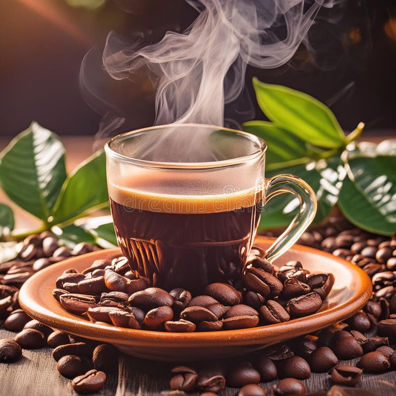 The Steam from the Coffee is Rising and Filling the Air Stock ...