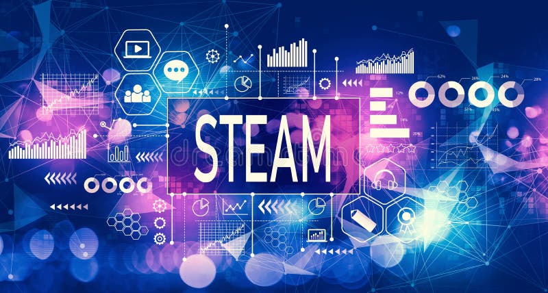 STEAM Concept with Technology Light Background Stock Illustration ...
