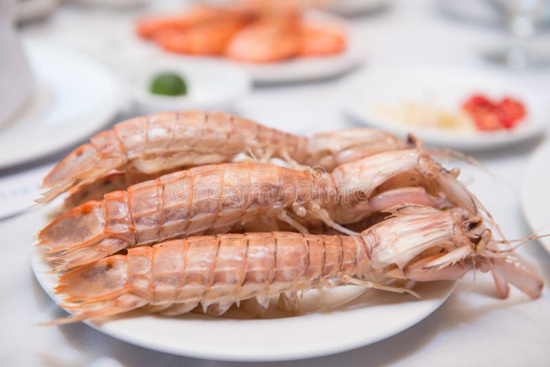 Steam Crayfish Seafood on Plate Stock Photo - Image of meat, delicious ...