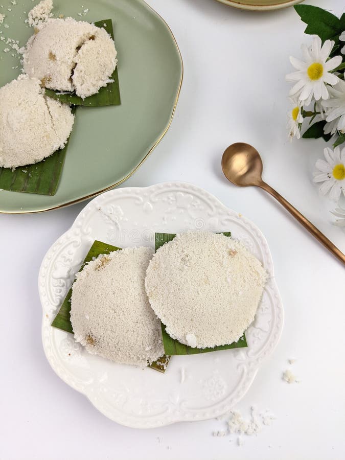 Steam Dessert Known As Putu Piring Stock Photo - Image of green ...