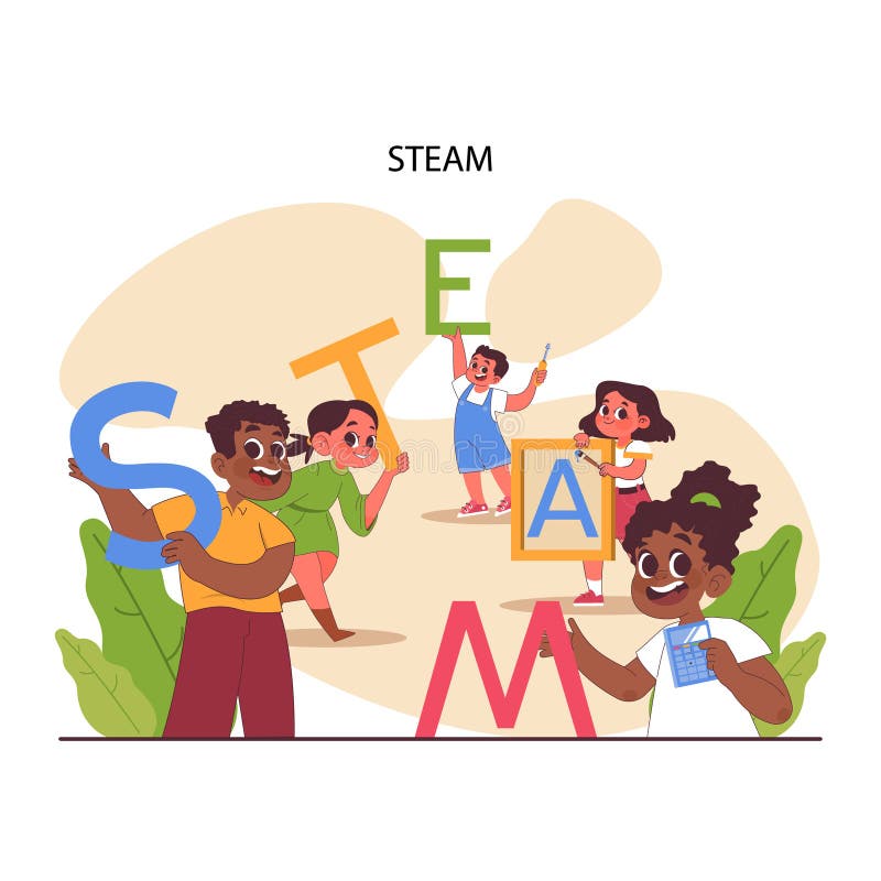Children Studying Steam Stock Illustrations – 46 Children Studying ...