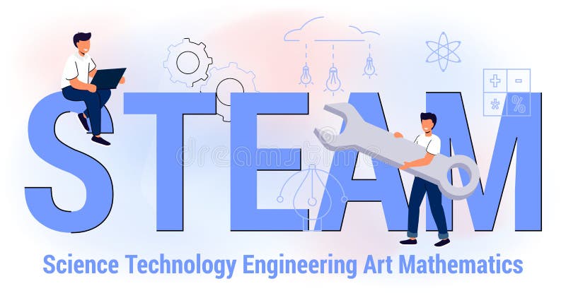 Stem Science Technology Engineering Math Word Art Stock Illustrations ...