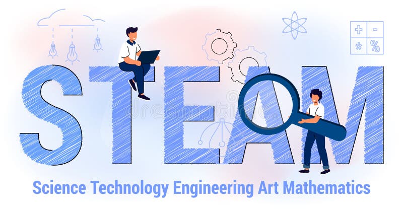 Stem Science Technology Engineering Math Word Art Stock Illustrations ...