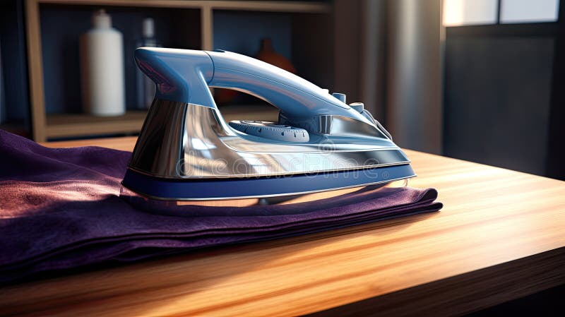 Steam Electric Iron on Board in Laundry Room Stock Image - Image of ...