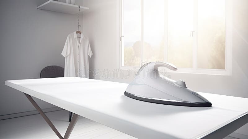 Steam Electric Iron on Board in Laundry Room Stock Photo - Image of ...