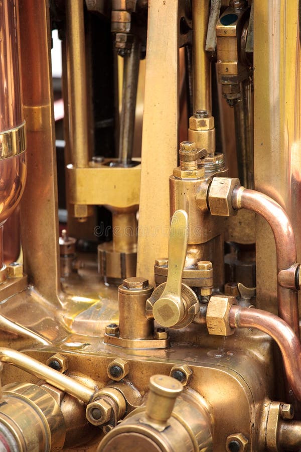 Steam Engine Brass Pipes stock photo. Image of horsepower - 10527282