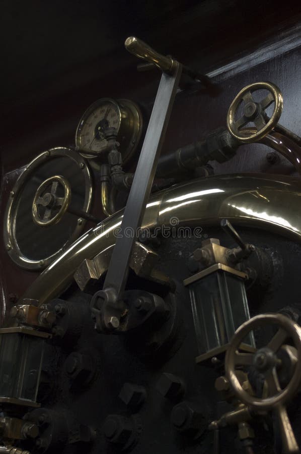 Steam engine cab stock image. Image of gauge, engine, pressure - 1228871
