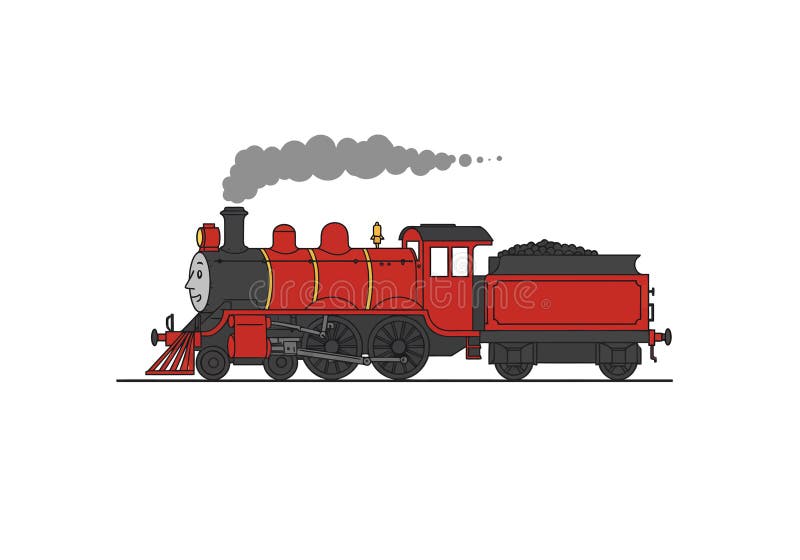 Steam engine clip art stock vector. Illustration of vector - 364075113