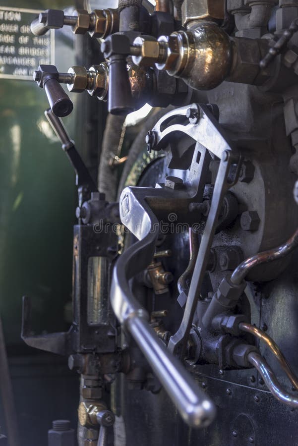 Steam Engine Control Levers and Valves Stock Image - Image of company ...