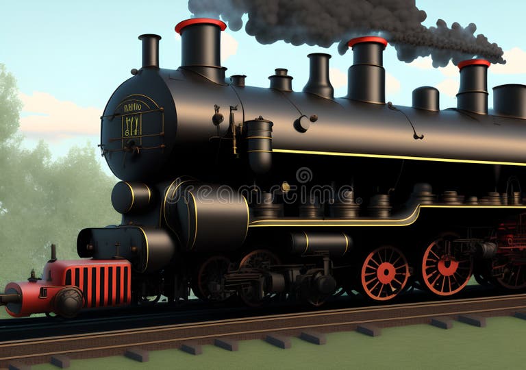 Steam Engine, Generative AI Illustration Stock Illustration ...