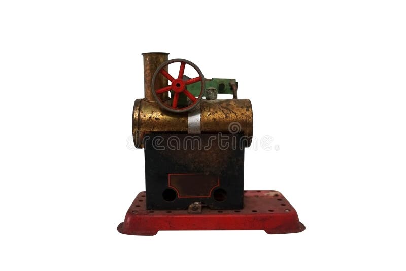 Retro Model of Steam Engine Isolated on White Backgroung with Clipping ...