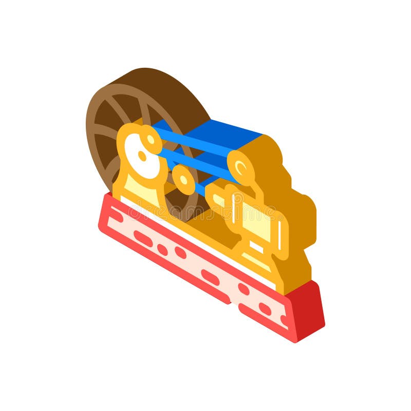 Steam Engine Industry Isometric Icon Vector Illustration Stock ...