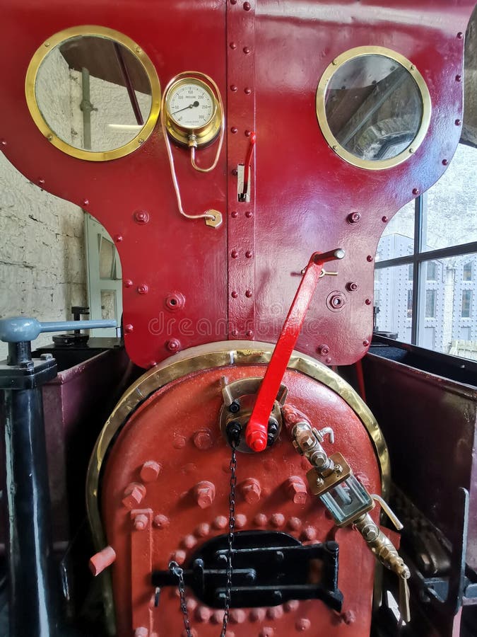 Steam Engine Plate Boiler Brake Levers Controls Train Locomotive Stock ...