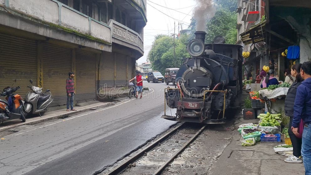Steam Engine Pulled Toy Train at Ghoom Market Stock Image - Image of ...