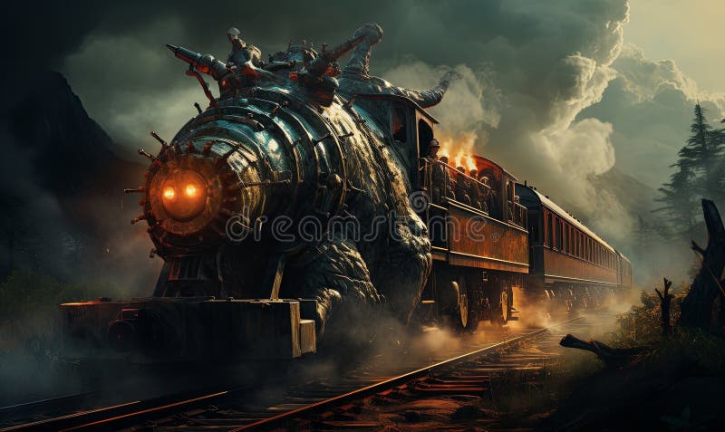 Steam Engine Train in Forest Stock Image - Image of chugging, foliage ...