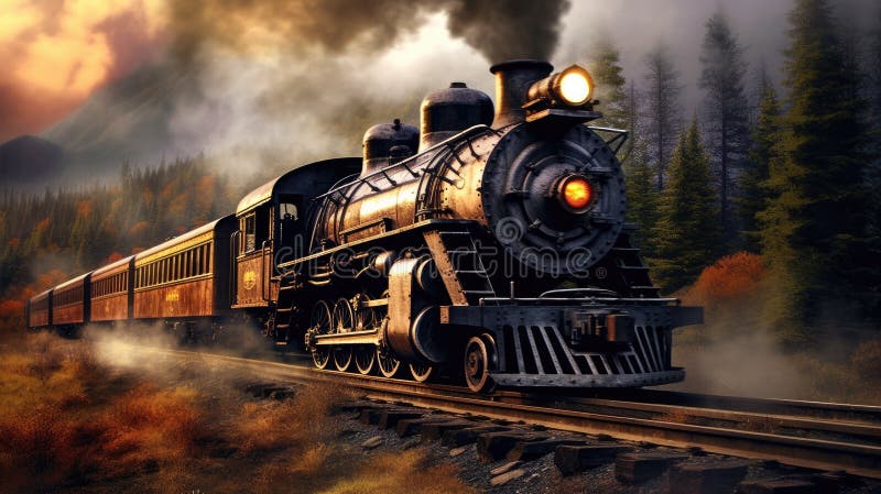 Steam Engine Train. Generative AI Stock Image - Image of retro, train ...