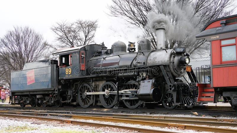 Steam Engine at the Train Station. Editorial Stock Photo - Image of ...