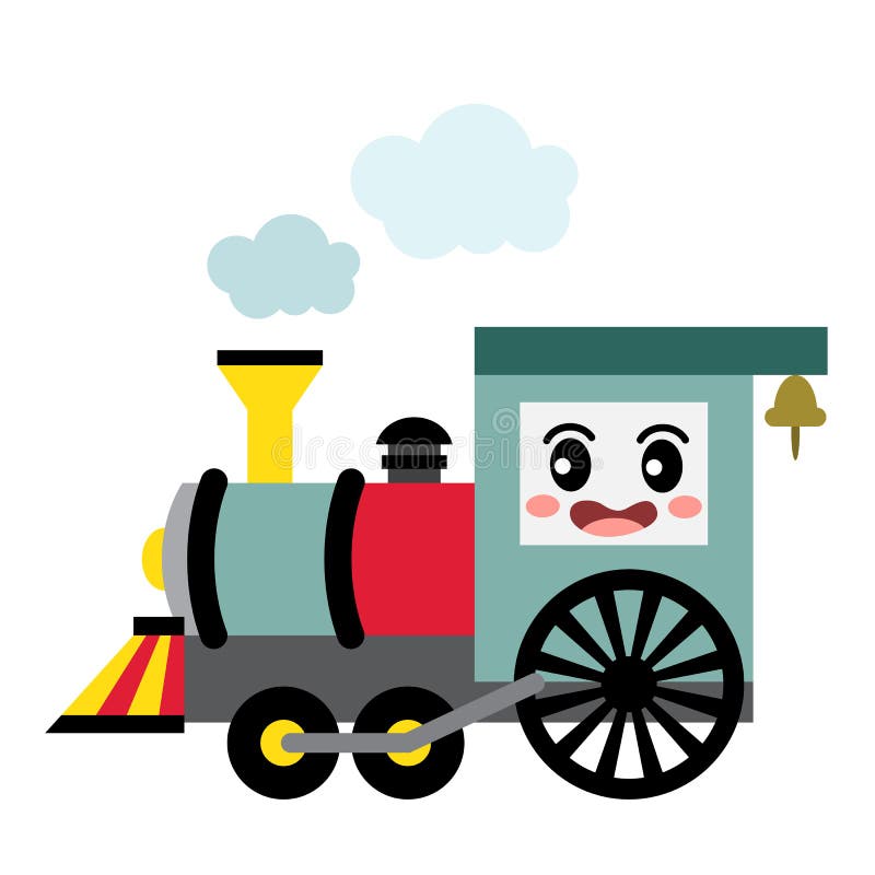 Old Train Side View Clipart