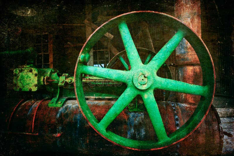 Steam Engine Wheel in Light and Shadow Stock Image - Image of backroads ...