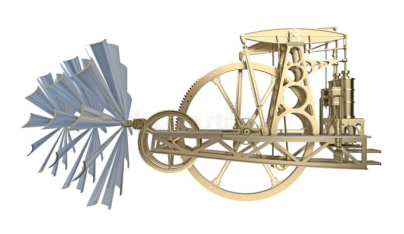 Steam Engine on White 3d Rendering Stock Illustration - Illustration of ...