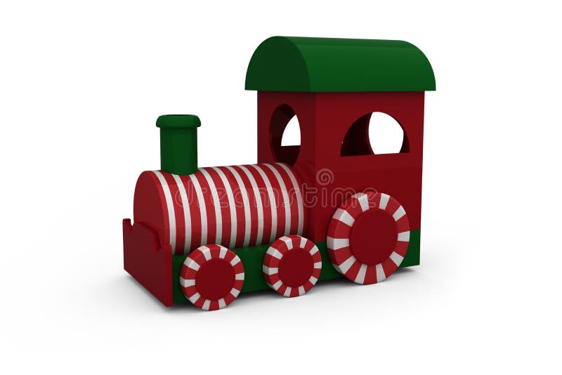 Steam Engine with White and Red Striped Stock Illustration ...