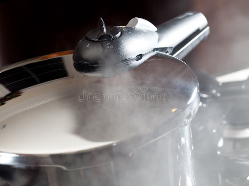 Steam Escaping from New Pressure Cooker Pot Stock Photo - Image of ...