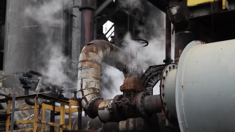 Steam Escaping from Pipe and Valve System. Stock Footage - Video of ...