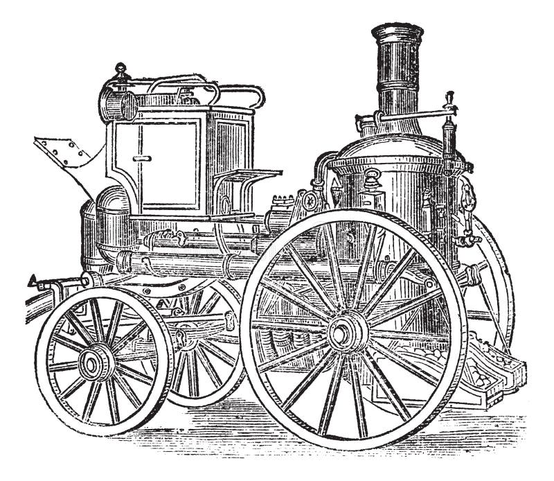 Steam Fire Engine, Vintage Engraving Stock Vector - Illustration of ...