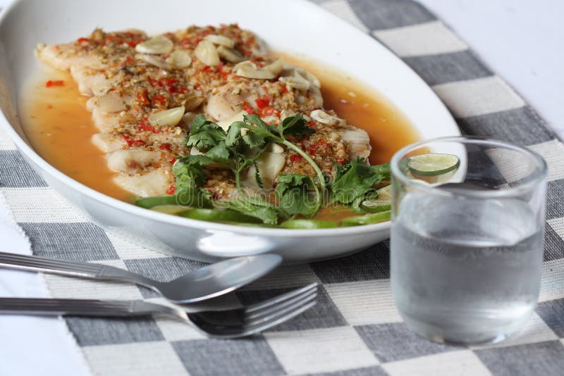 Steam fish in lemon stock photo. Image of linen, taste - 15408346