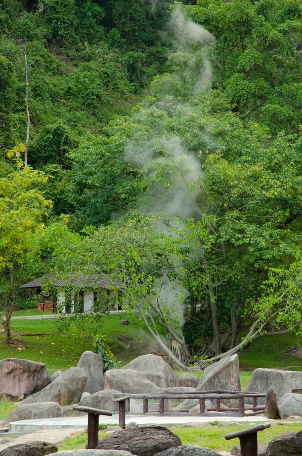 Steam of Hot Spring,Thailand Stock Image - Image of water, landscape ...