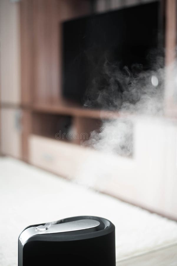 The Steam from the Humidifier in the Night Stock Image - Image of ...
