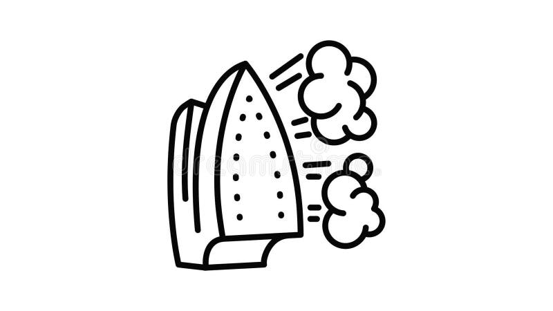 Steam iron icon animation stock footage. Video of outline - 217185086