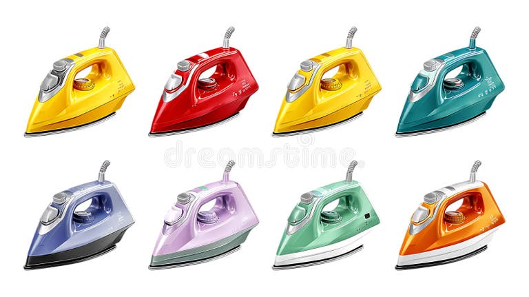 Steam Irons on Transparent Background Stock Illustration - Illustration ...