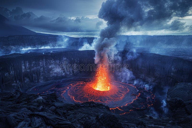 Steam Lava Rising Volcanic Eruption Scene Stock Photos - Free & Royalty ...