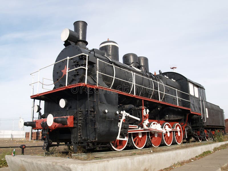 Steam Locomotive Front View of Old Fashioned in Ed Stock Photo - Image ...