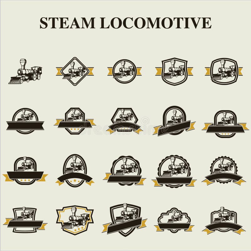 Steam Locomotive Badge Logo Stock Vector - Illustration of railway ...