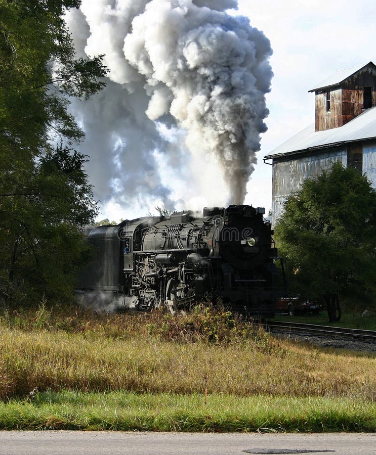 Steam Locomotive and Elevator Stock Photo - Image of locomotive, summer ...
