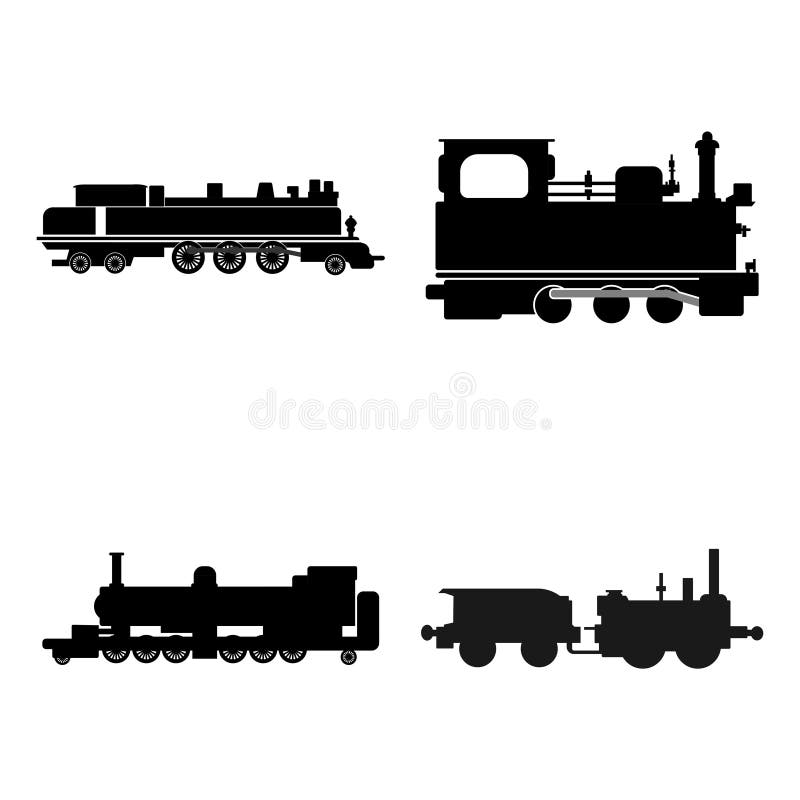 Steam locomotive icon stock illustration. Illustration of retro - 264689537