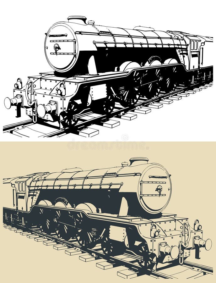 Locomotive drawings stock vector. Illustration of railway - 281680663