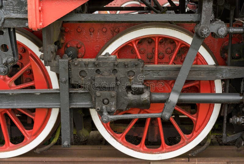 Steam Locomotive and Its Wheels. Stock Image - Image of mechanism ...
